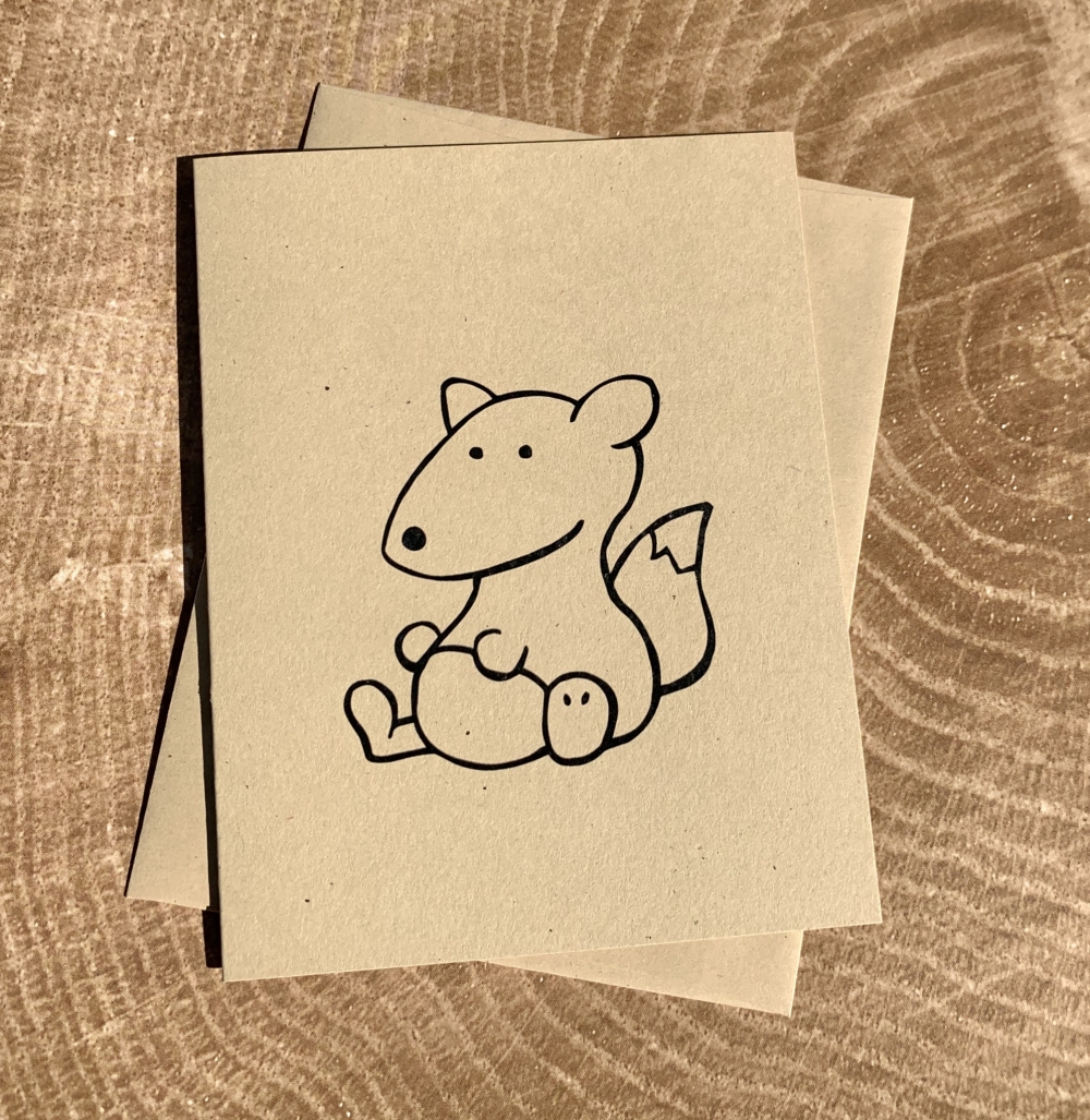 Fox card - Woodland Critter notecard | our secret treehouse